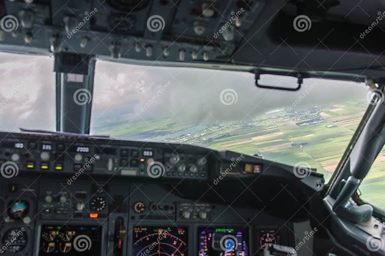Cockpit Approach stock photo. Image of professional, procedure - 44061260