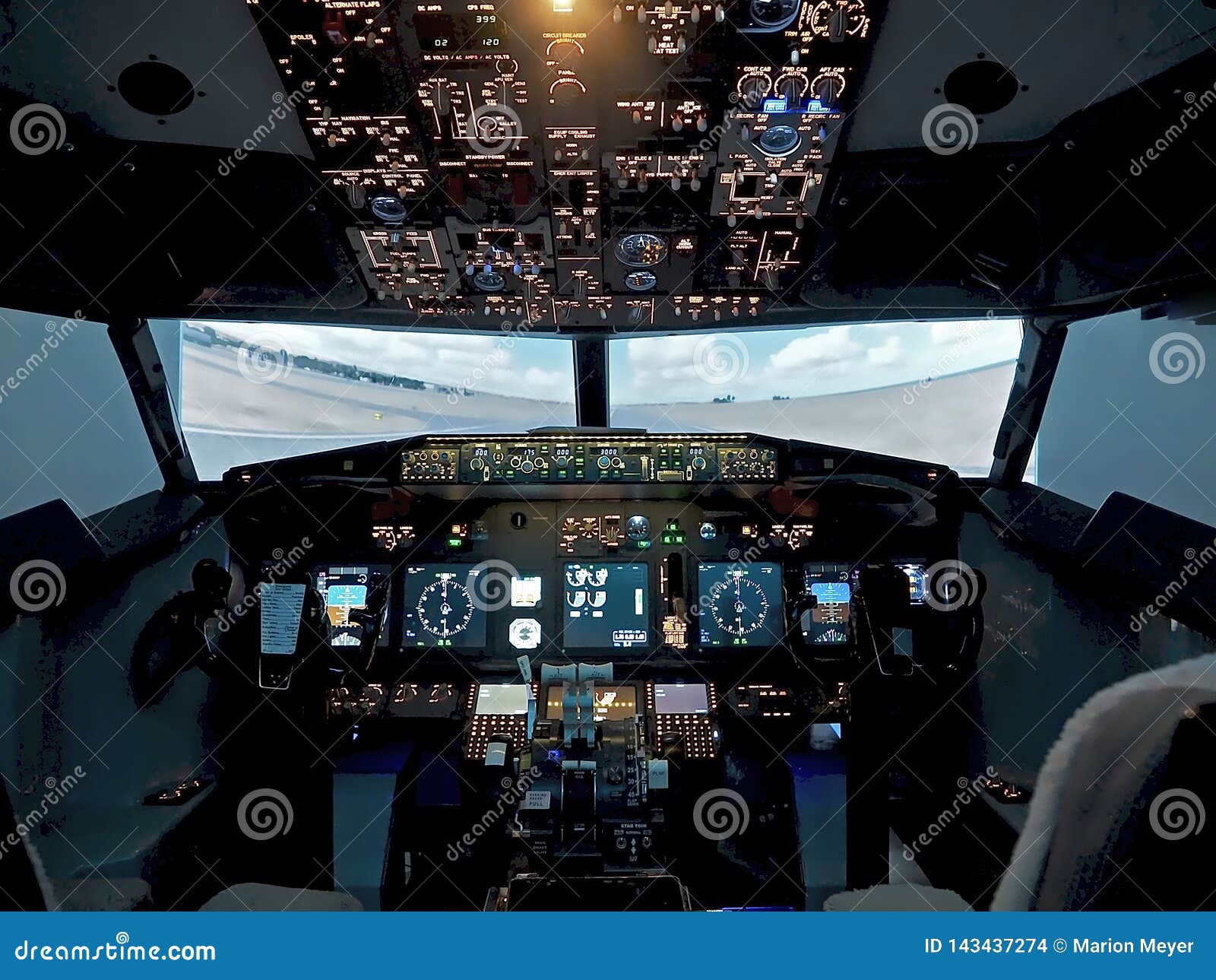 Cockpit Of Boeing Vertol CH-46 Sea Knight Of The United States Marine ...