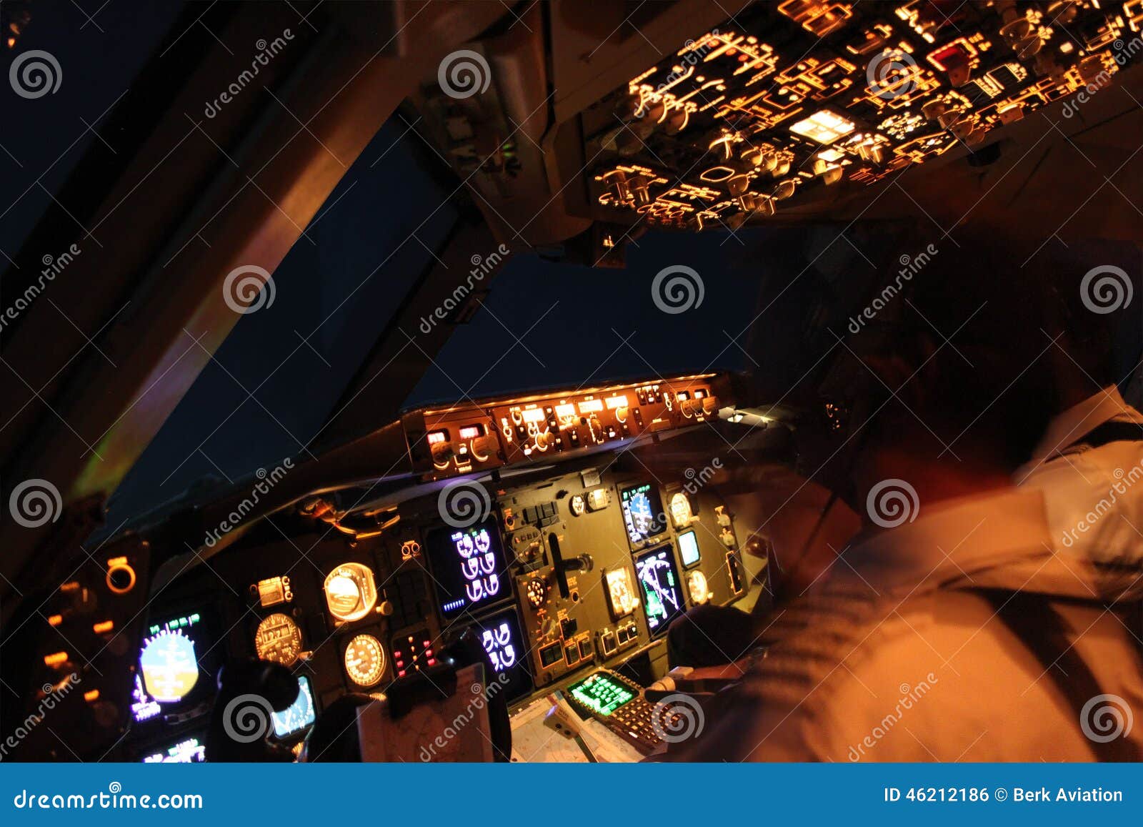 Boeing 777 Instrument Panel Cockpit Displays Royalty-Free Stock Photo ...