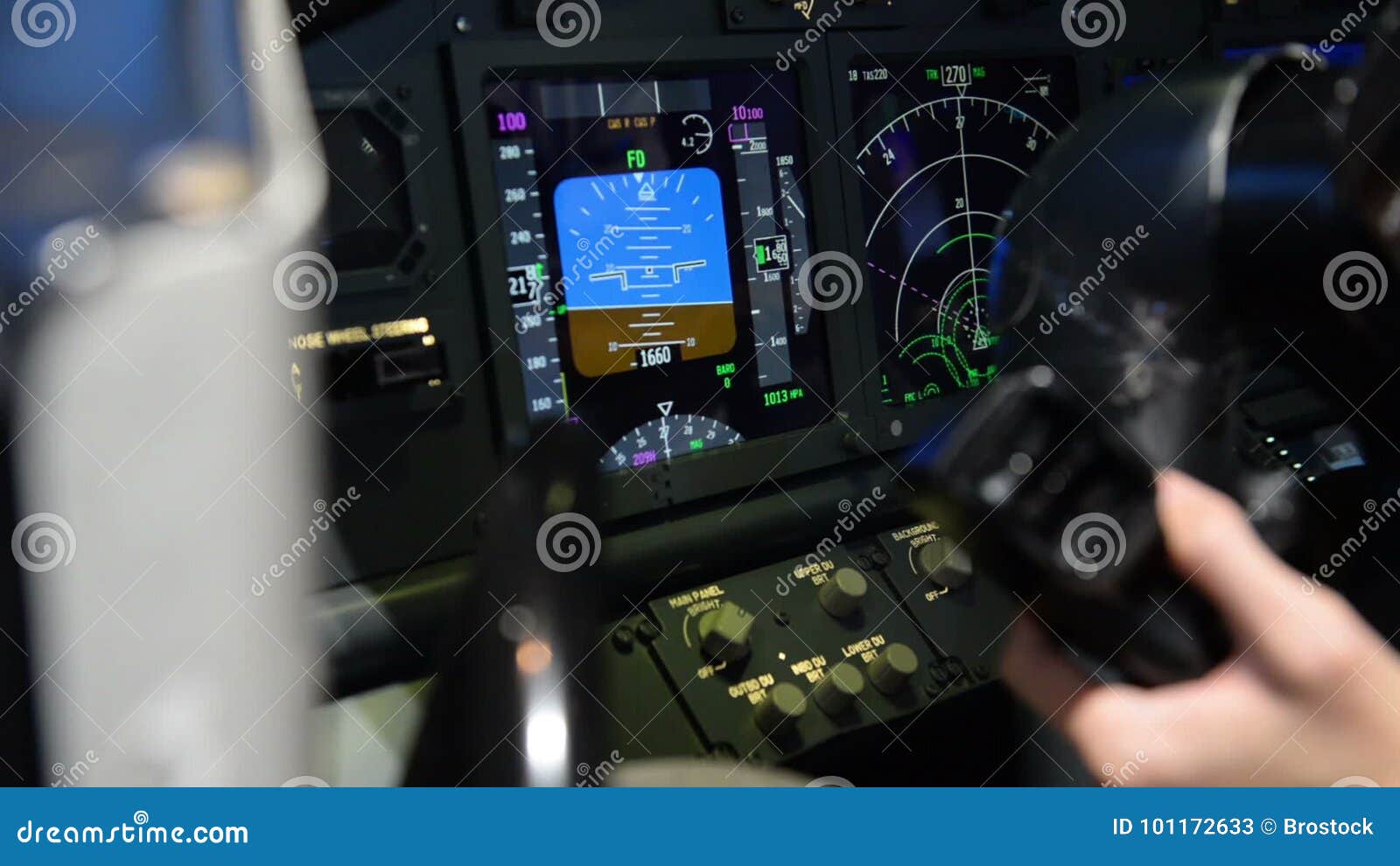 Cockpit Display Panel while Aircraft Turn Left Stock Video - Video of ...