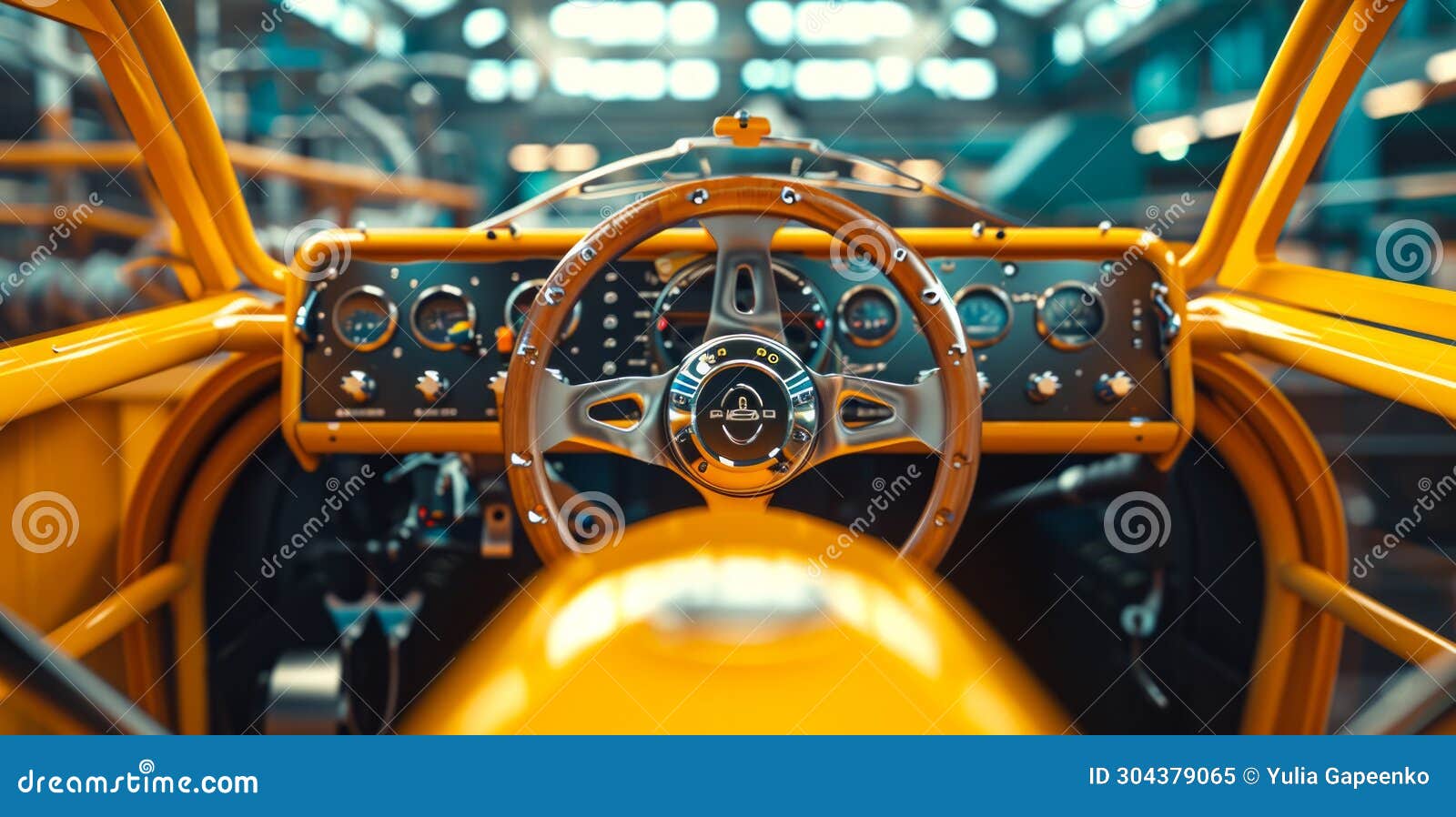 The Cockpit of an Empty Racing Room Stock Image - Image of computer ...