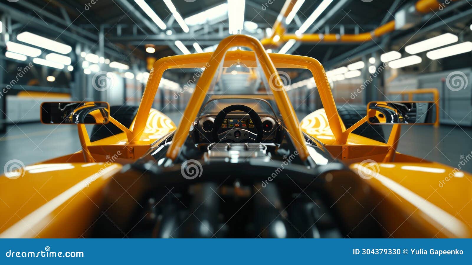 The Cockpit of an Empty Racing Room Stock Photo - Image of inside ...