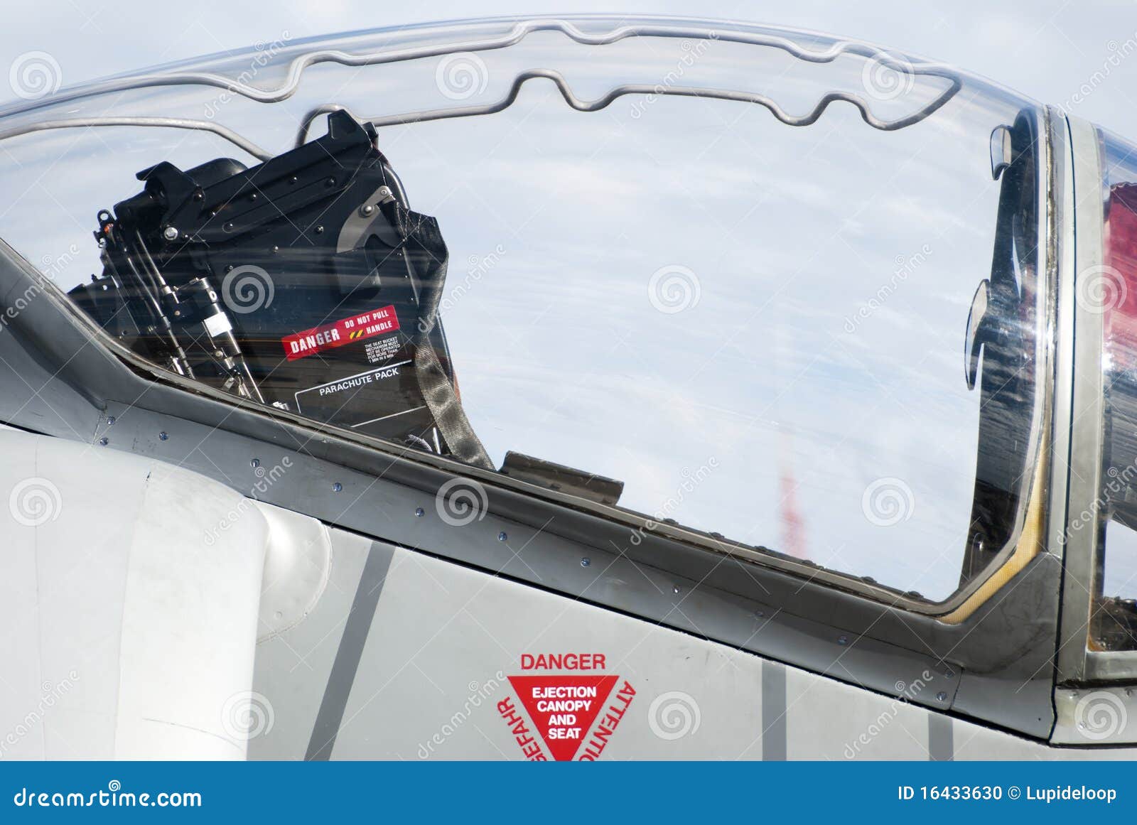 Cockpit of a fighter jet stock photo. Image of parachute - 16433630