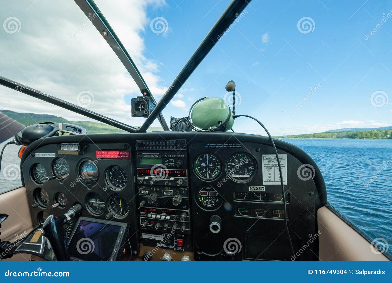 Cockpit of a floatplane stock photo. Image of airplane - 116749304