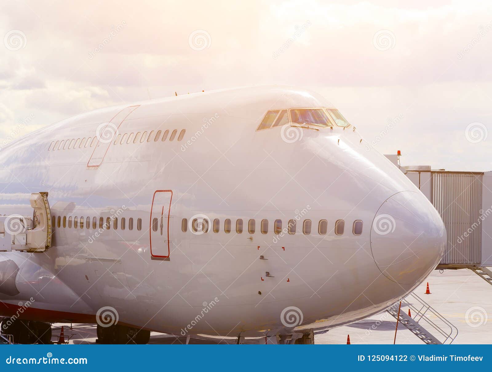 Cockpit and Fuselage of Large Plane Jumbo for Loading with Attached ...