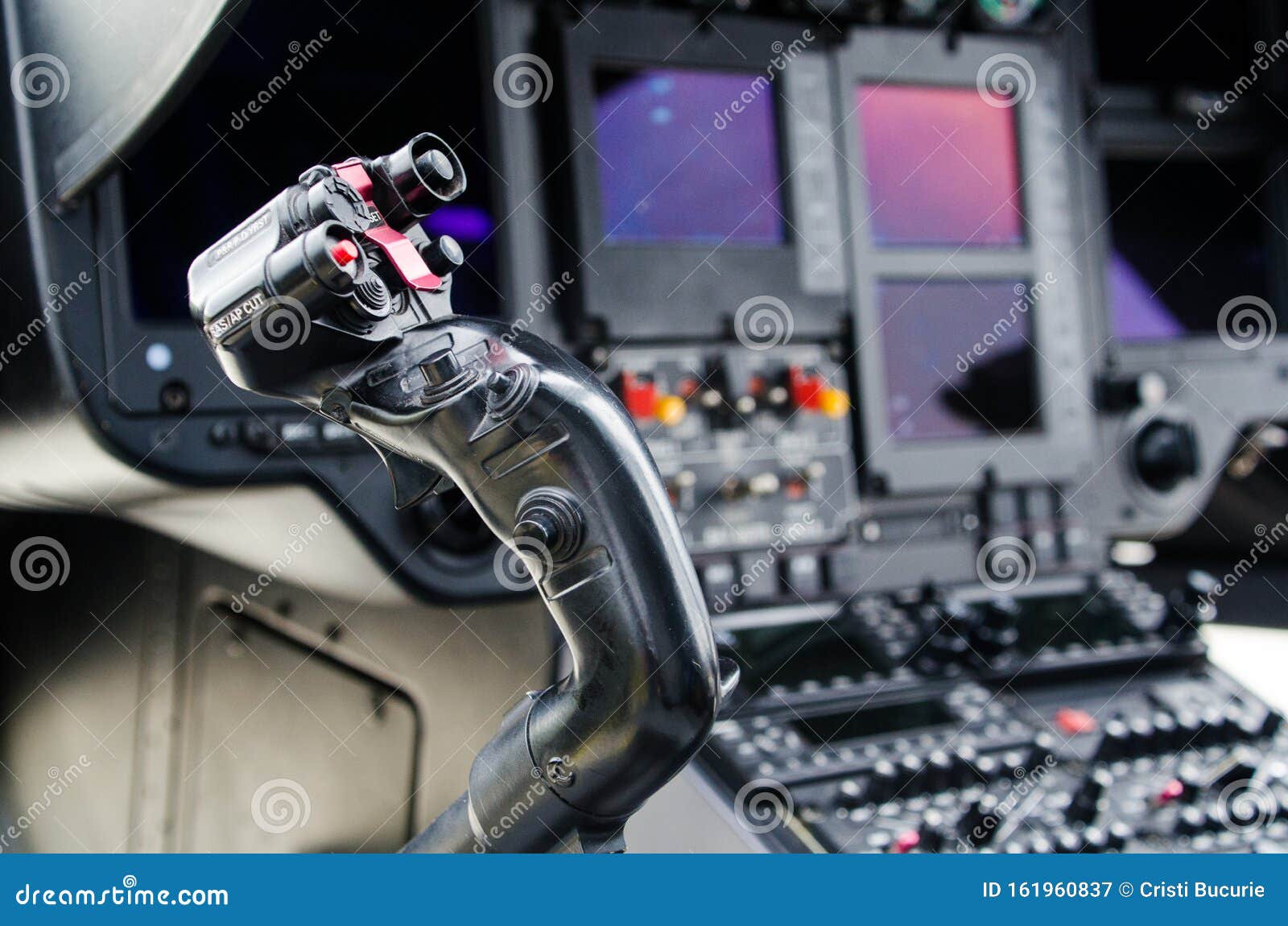 Helicopter Cockpit Control Stick Stock Image - Image of flight, chopper ...
