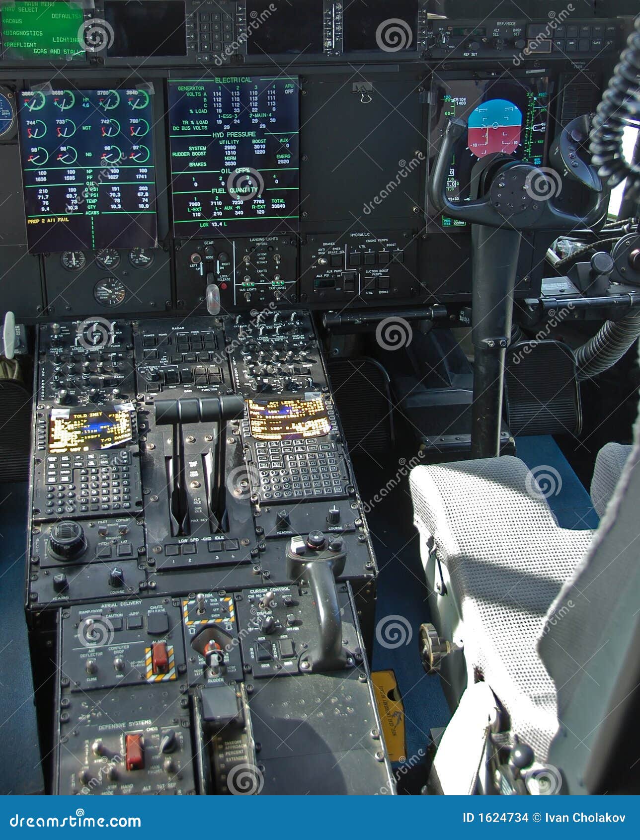 Cockpit of Hurricane Hunter Special Airplane Stock Photo - Image of ...