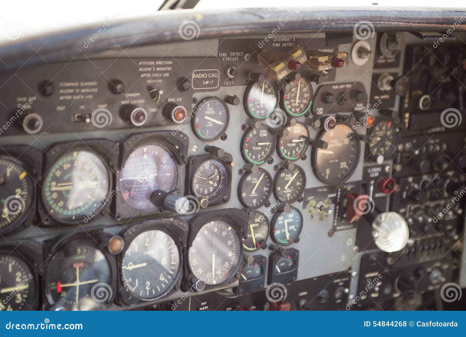 Cockpit indicators. stock photo. Image of plane, buttons - 54844268
