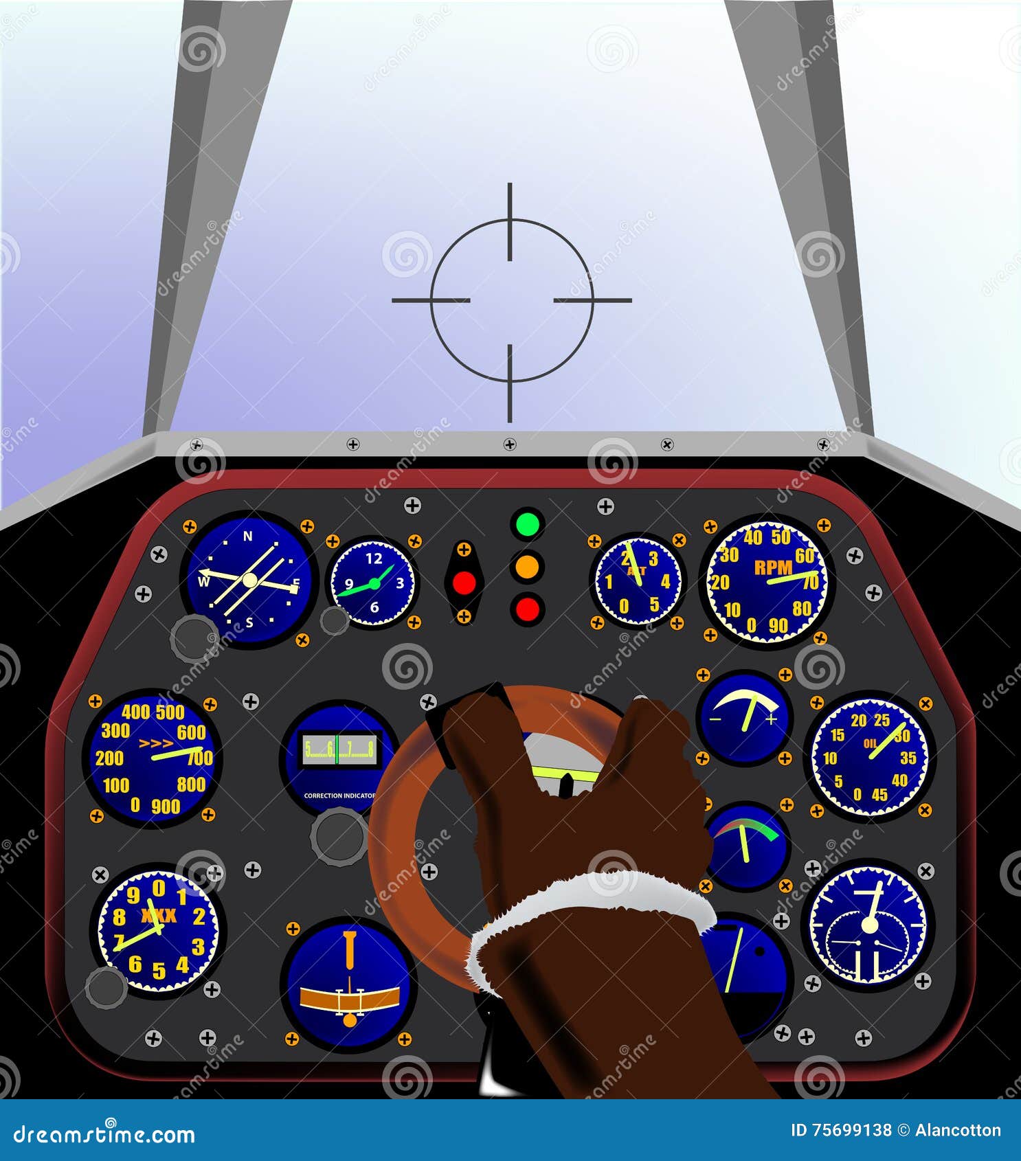 Cockpit stock vector. Illustration of american, drawing - 75699138