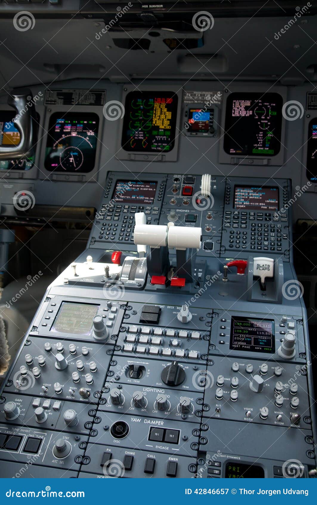 Cockpit of jet airliner stock image. Image of transportation - 42846657
