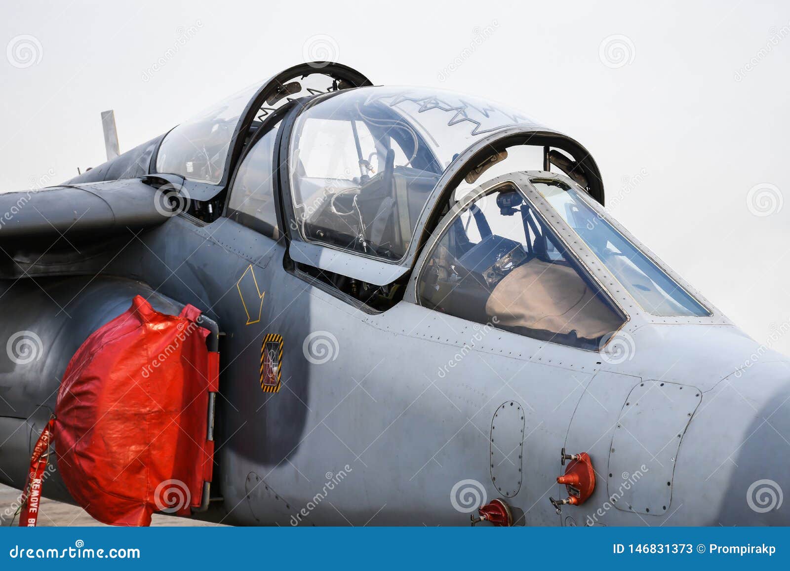Cockpit of Military Fighter Jet Parked in the Airforce Stock Image ...
