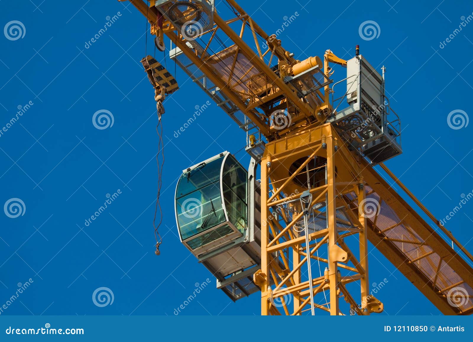 Cockpit of a Modern Construction Crane Stock Photo - Image of machine ...