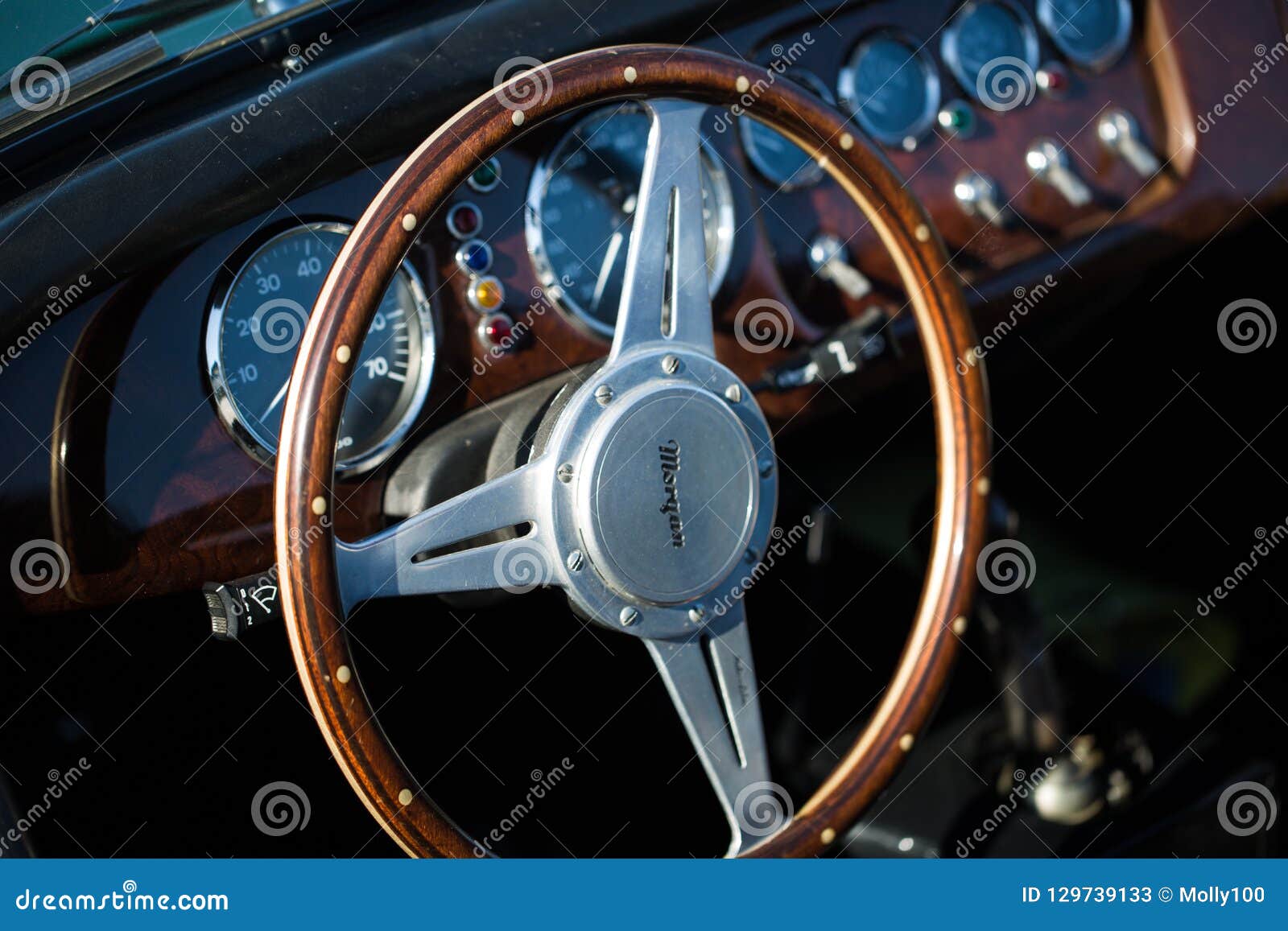 Cockpit of a Morgan, Steering Wheel Editorial Stock Photo - Image of ...