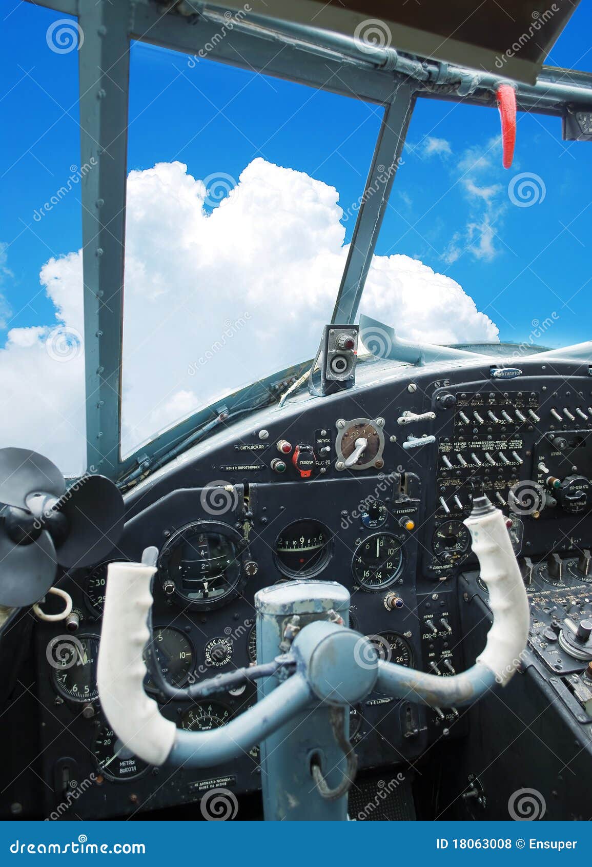 Cockpit of the old biplane stock photo. Image of exterior - 18063008