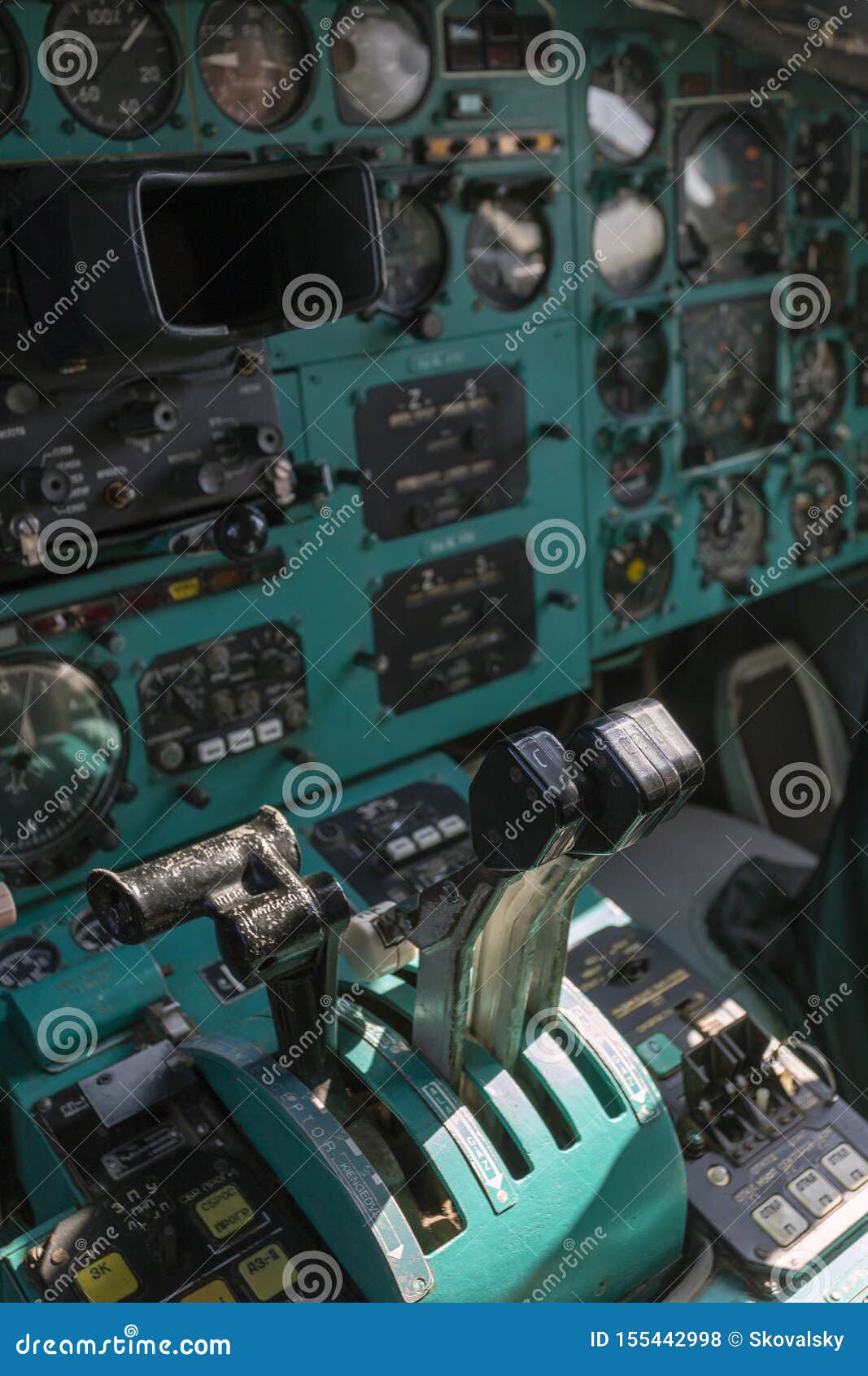 Cockpit of an Old Russian Airplane Stock Photo - Image of panel ...