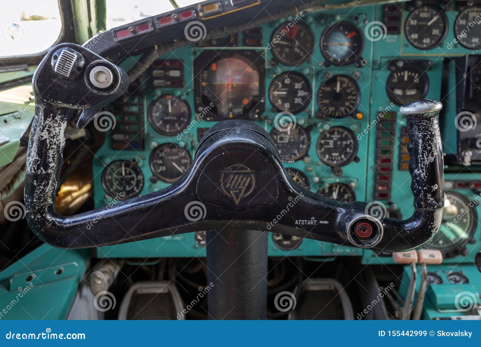 Cockpit of an Old Russian Airplane Editorial Stock Image - Image of ...