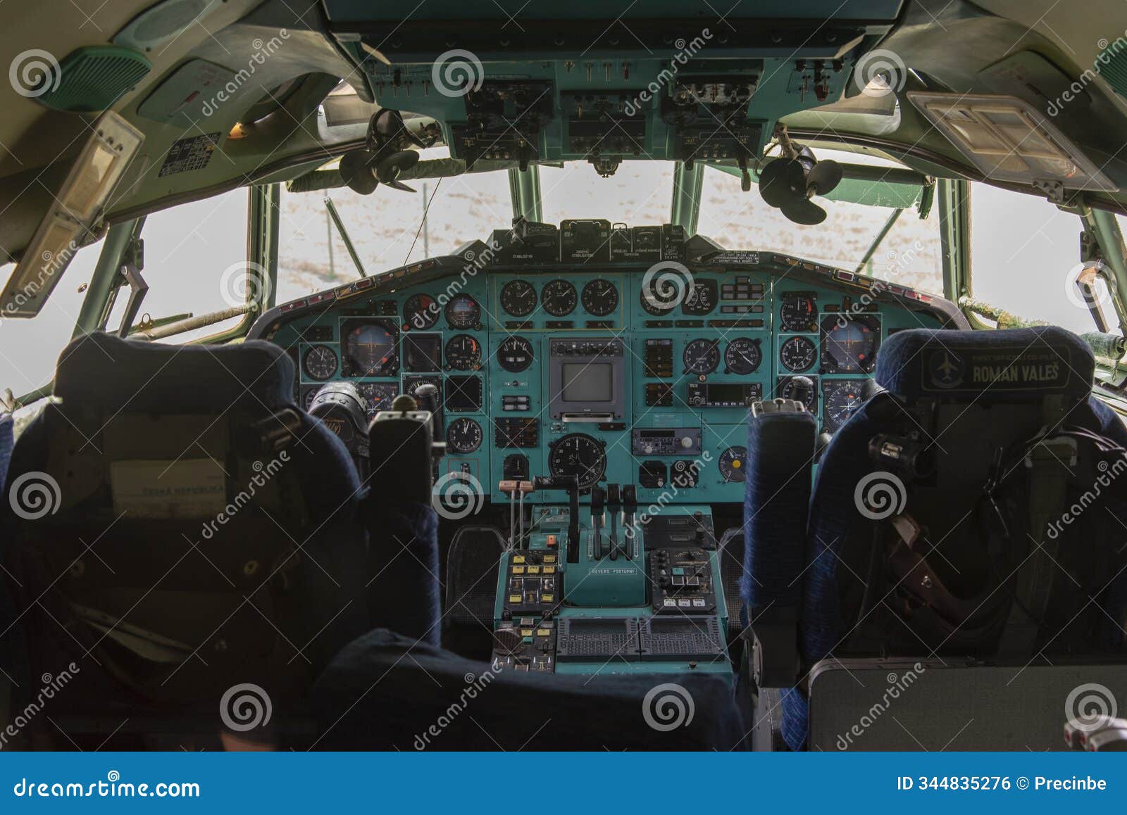 Cockpit of an Old Russian Airplane Stock Photo - Image of ...