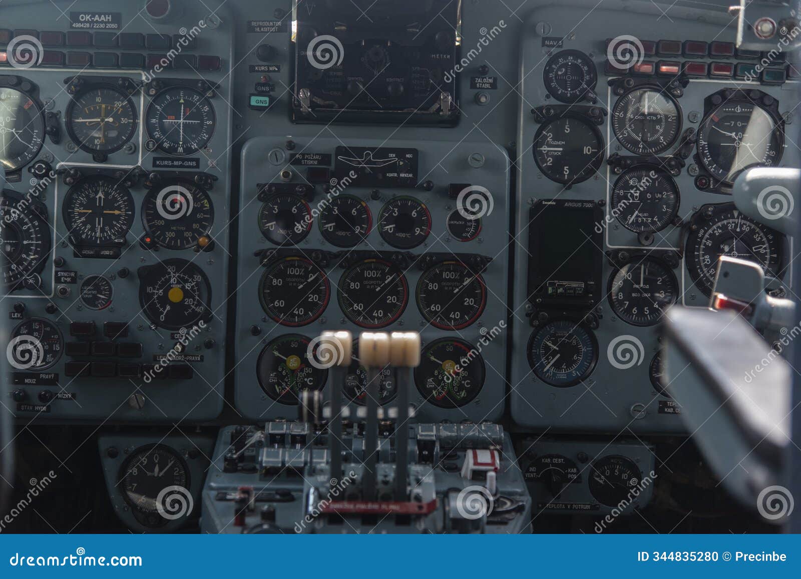 Cockpit of an Old Russian Airplane Stock Photo - Image of airliner ...