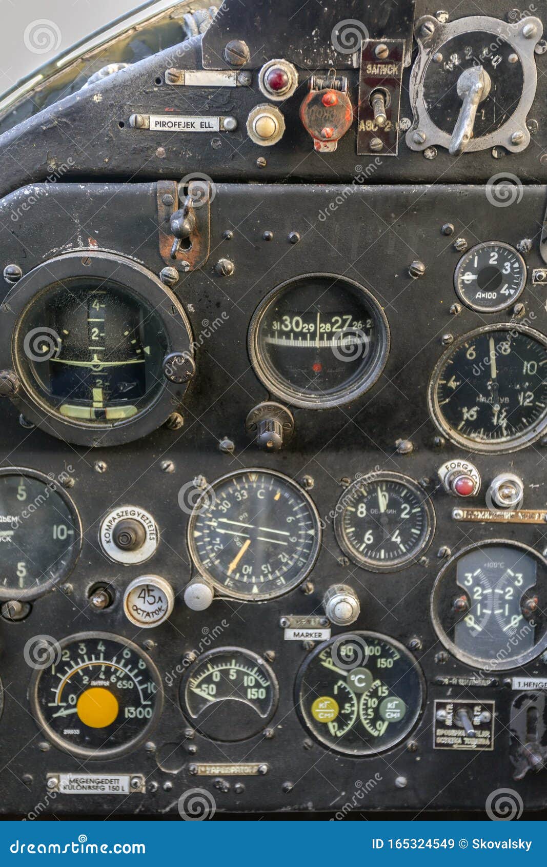 Cockpit of an Old Russian Plane Editorial Stock Image - Image of force ...