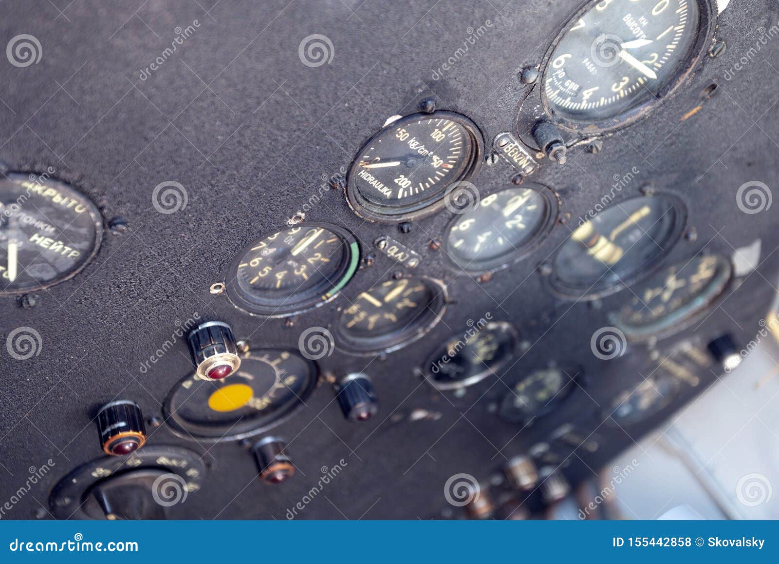Cockpit of an Old Soviet Propeller Airplane Stock Photo - Image of ...