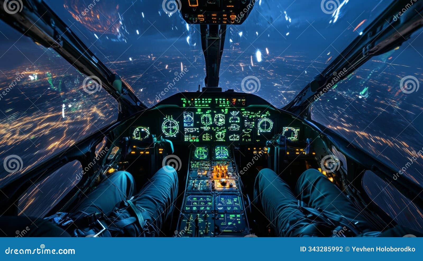 Cockpit Perspective of a Fighter Jet Pilot in Action during a High ...