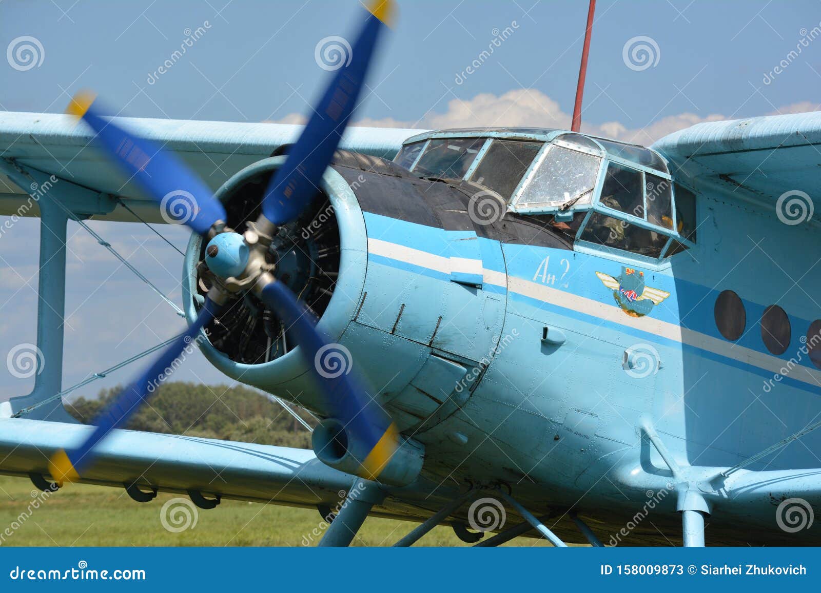The Cockpit and Propeller of the Biplane an-2. Stock Image - Image of ...