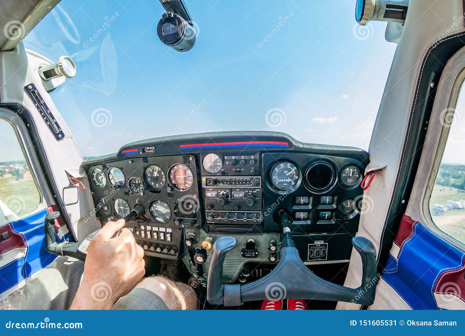 Cockpit of a Small Aircraft Stock Image - Image of airplane, altitude ...