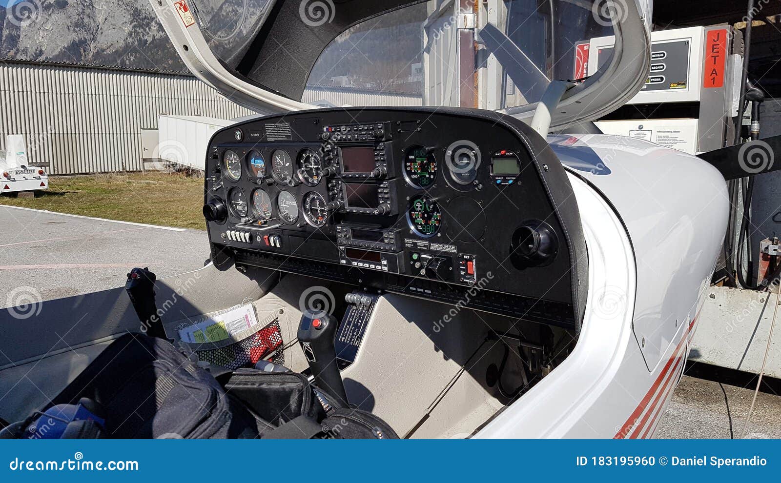 Cockpit Copilot View Of The Instrument Panel Of Cessna Airplane Bush ...