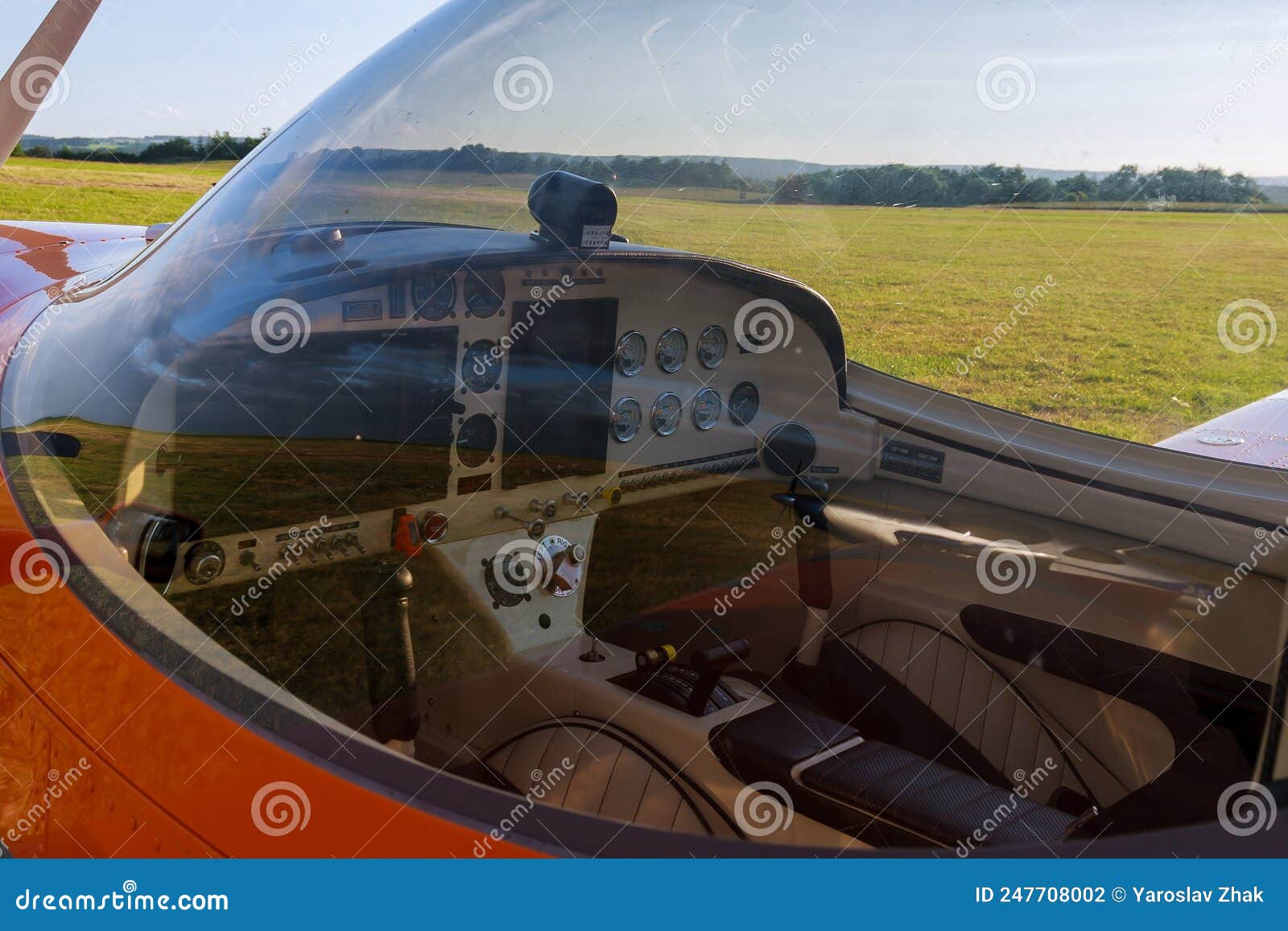 The Cockpit of a Small Plane. Air Entertainment Stock Photo - Image of ...