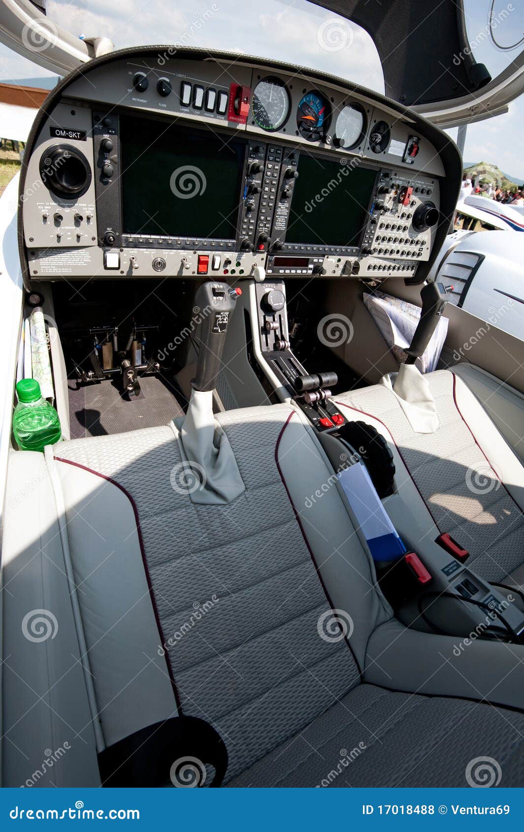 Cockpit of Small Sport Airplane Stock Photo - Image of commercial ...