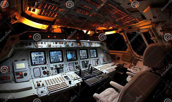 Photo of the Control Panel Inside a Space Shuttle Cockpit Stock ...