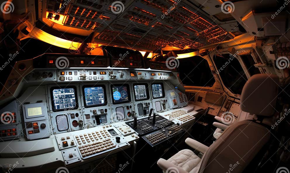 Photo of the Control Panel Inside a Space Shuttle Cockpit Stock ...