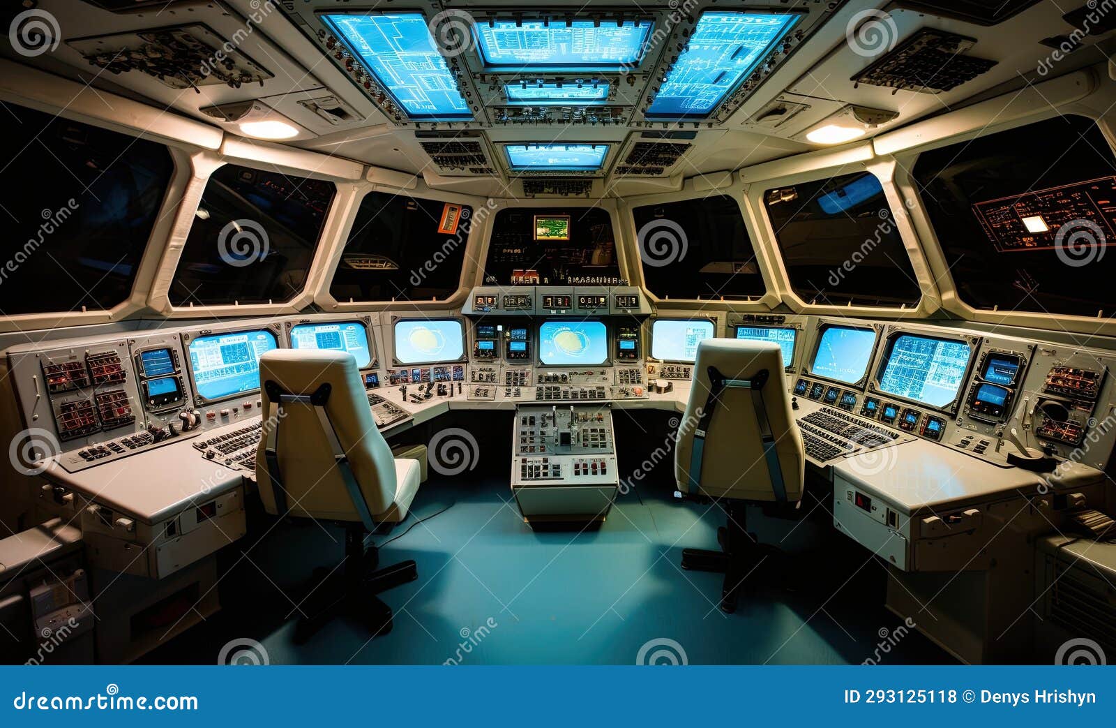 Photo of the Control Panel Inside a Space Shuttle Cockpit Stock ...