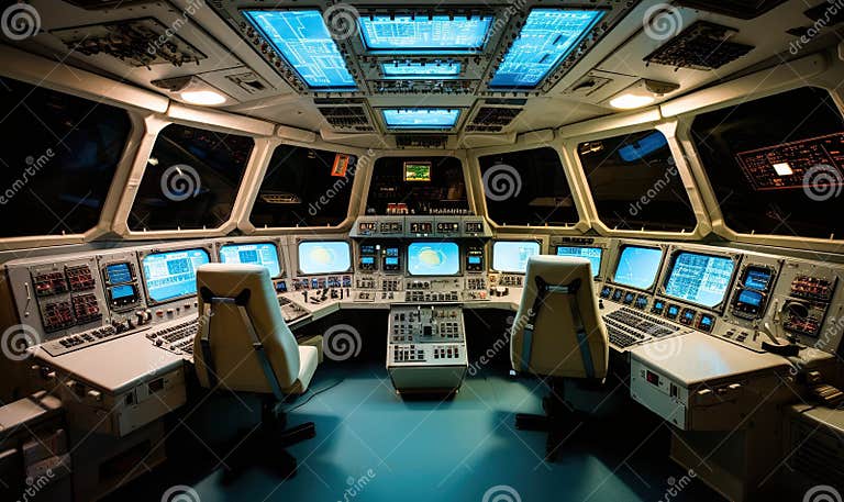 Photo of the Control Panel Inside a Space Shuttle Cockpit Stock ...