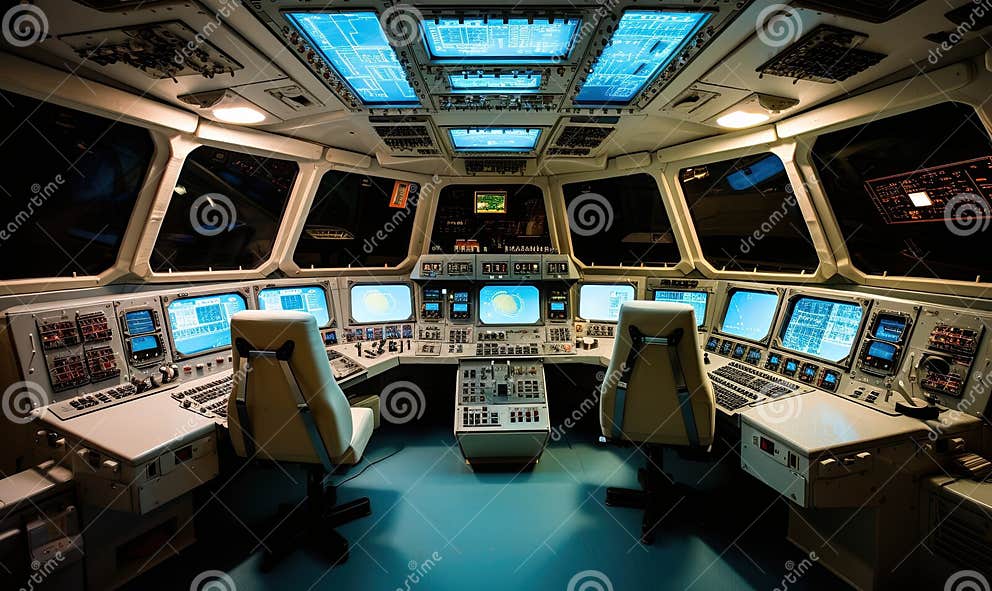 Photo of the Control Panel Inside a Space Shuttle Cockpit Stock ...