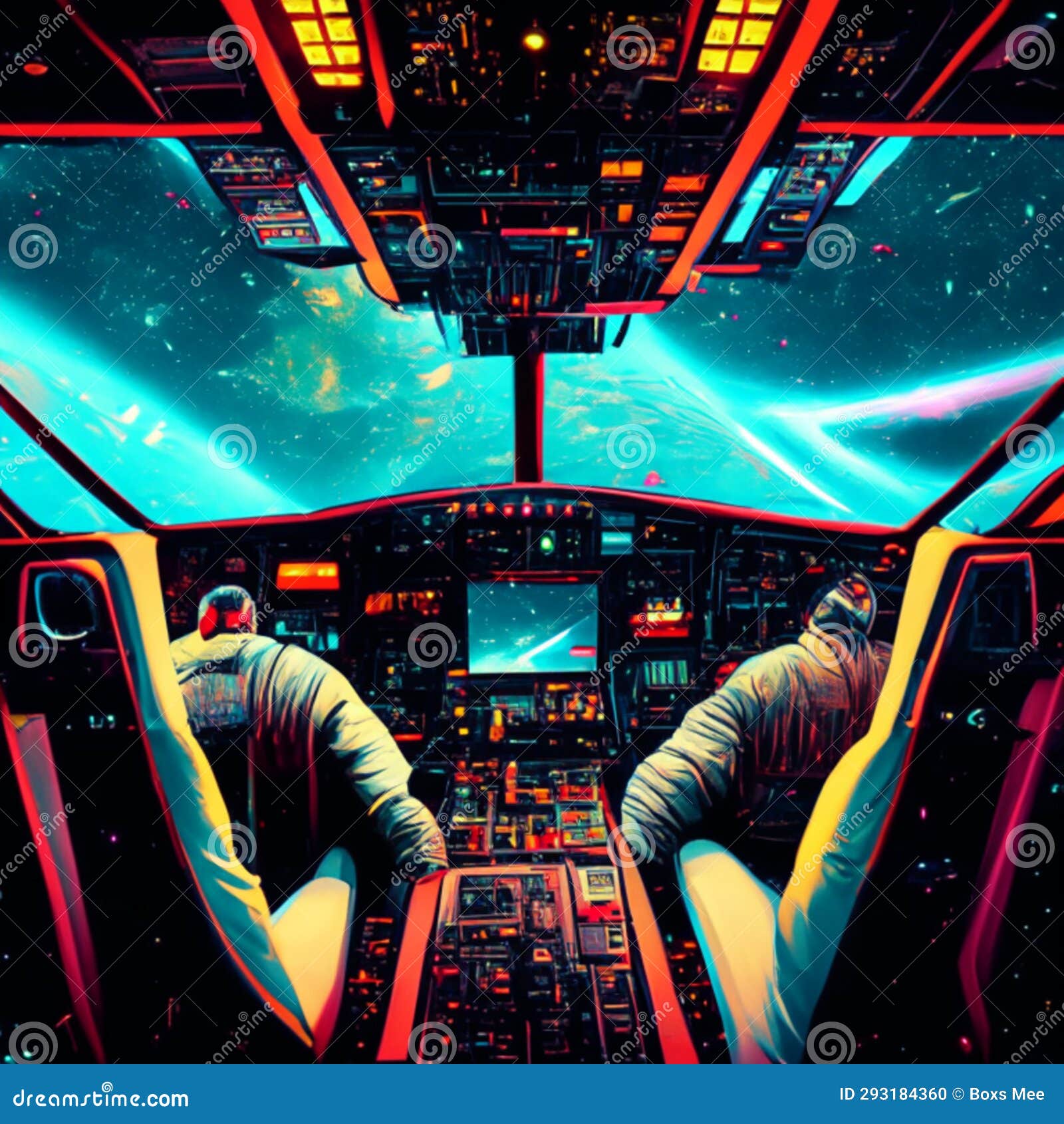 Cockpit of a Spaceship with a View from the Window. Generative AI Stock Photo - Image of pilot ...