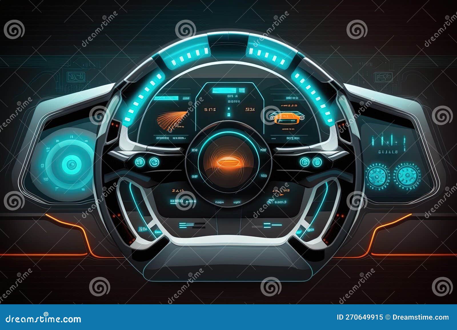 Cockpit Of Futuristic Car Concept. Autonomous Car. Self Driving Vehicle ... Cockpit Of Futuristic Car Concept. Autonomous Car. Self Driving Vehicle ...