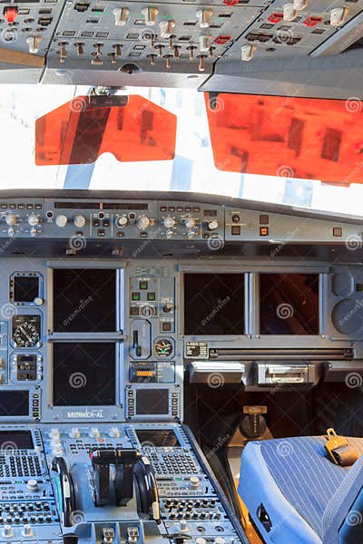 Cockpit with sun shades stock photo. Image of industry - 35190546