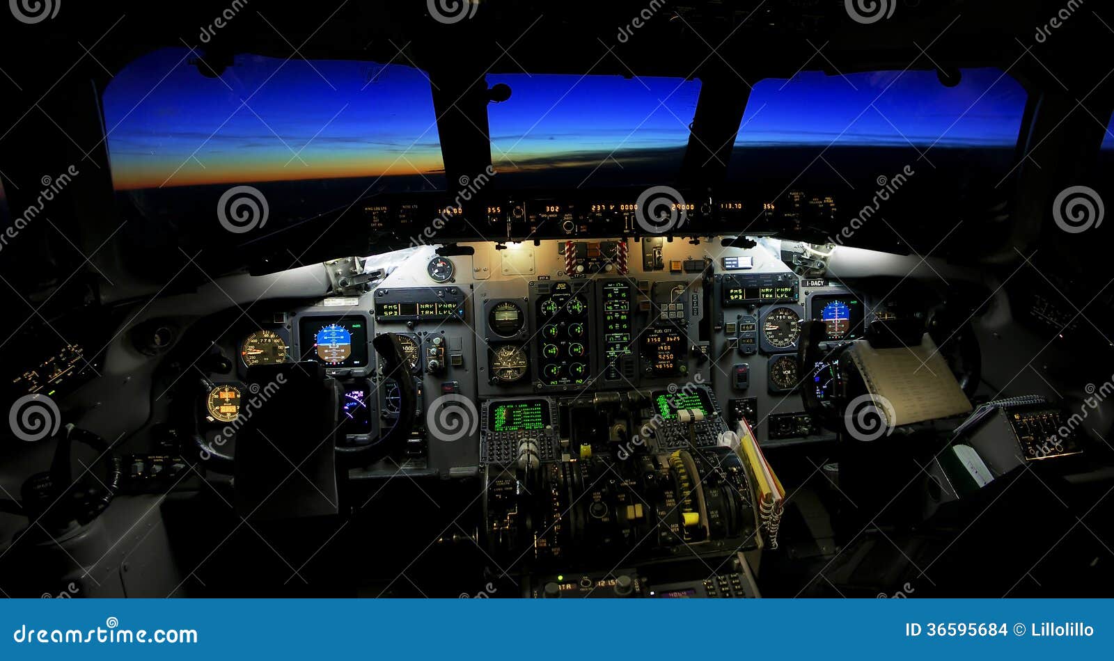 Cockpit at sunset stock photo. Image of beauty, evening - 36595684