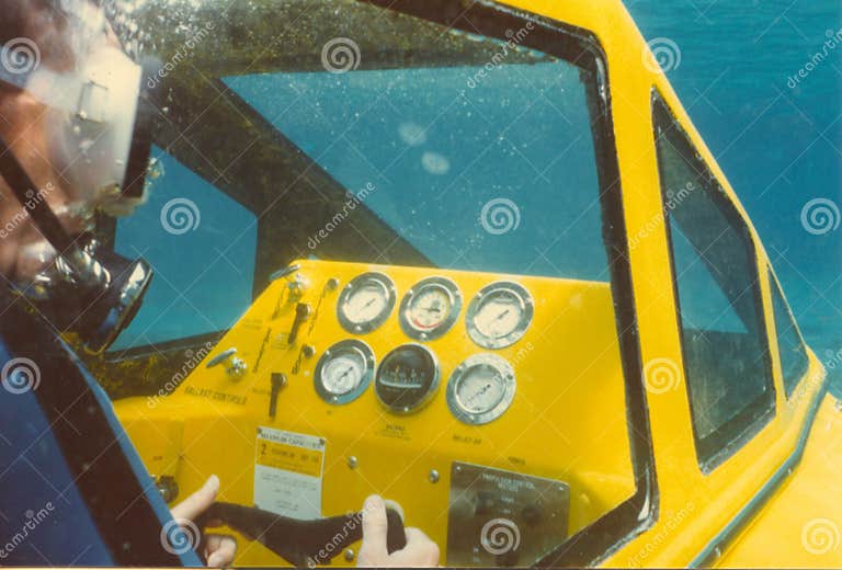 Cockpit of Two Man Wet Sub stock photo. Image of surface - 5016496