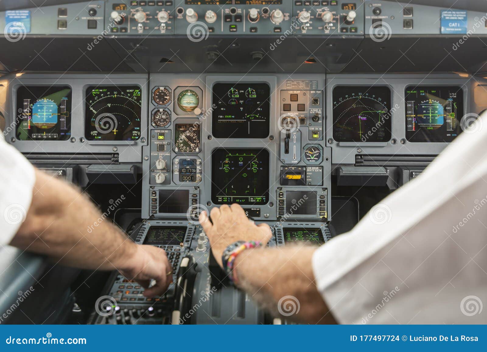 Cockpit View of an Airplane in Flight Stock Photo - Image of aviation ...