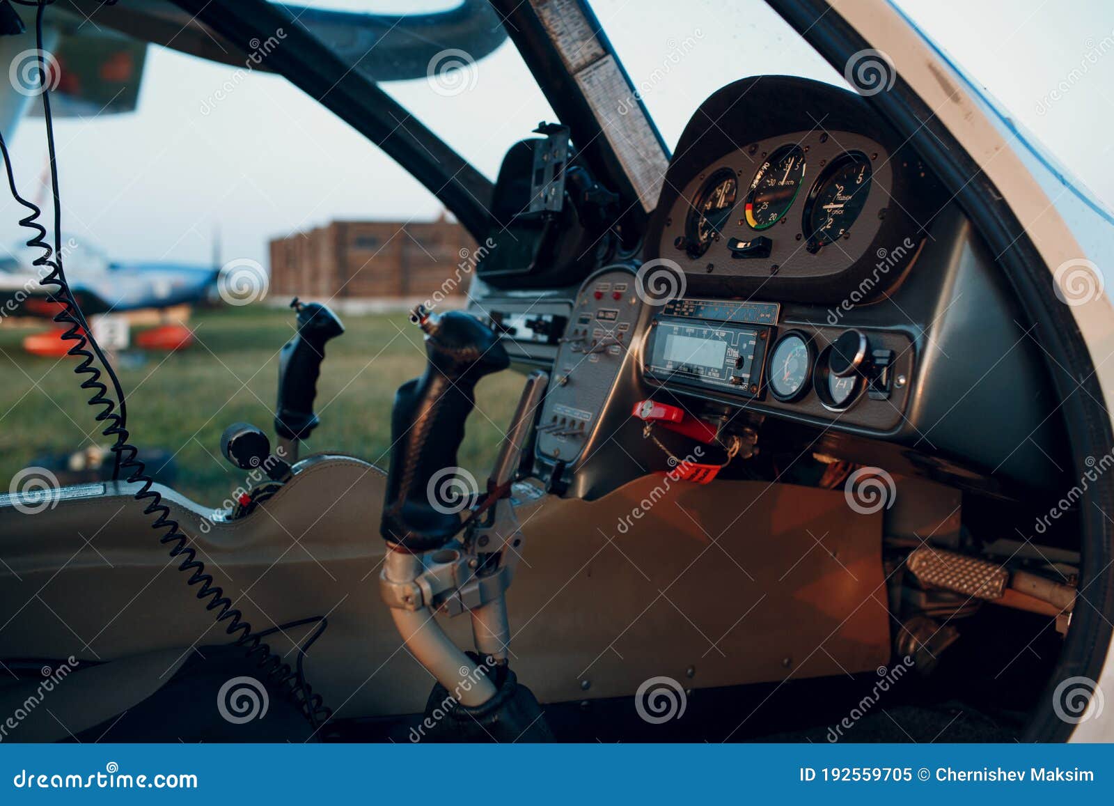 Cockpit View from Small Private Single Motor Airplane Stock Image ...