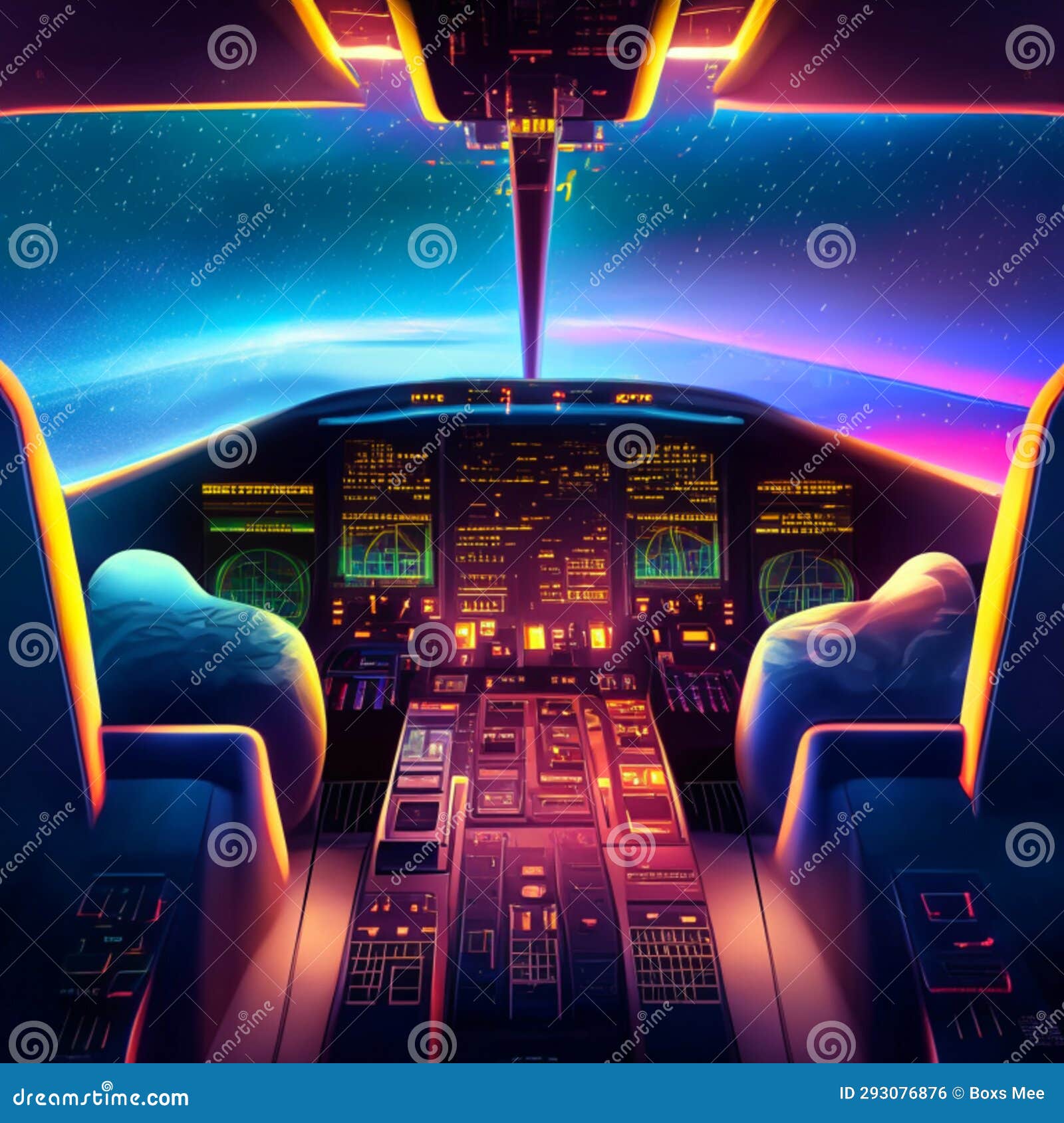 Cockpit View from the Window of a Passenger Aircraft. Vector ...