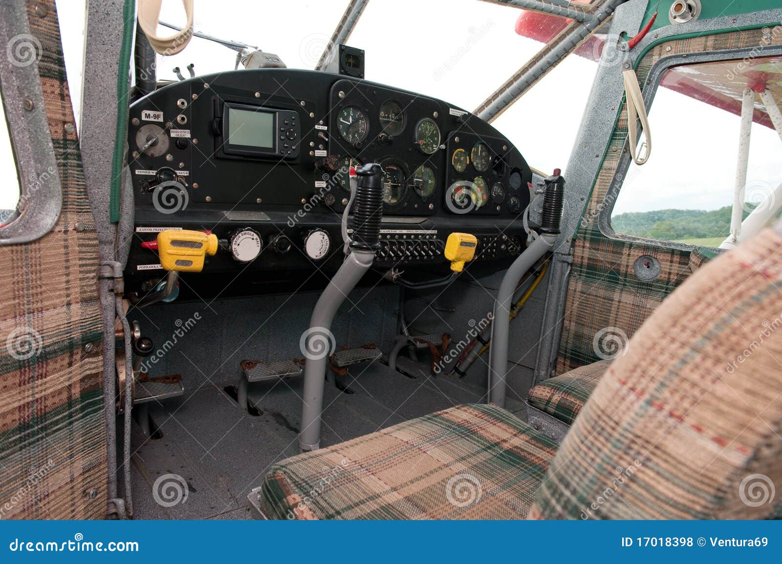 Cockpit of Vintage Airplane Stock Photo - Image of airplane, computer ...