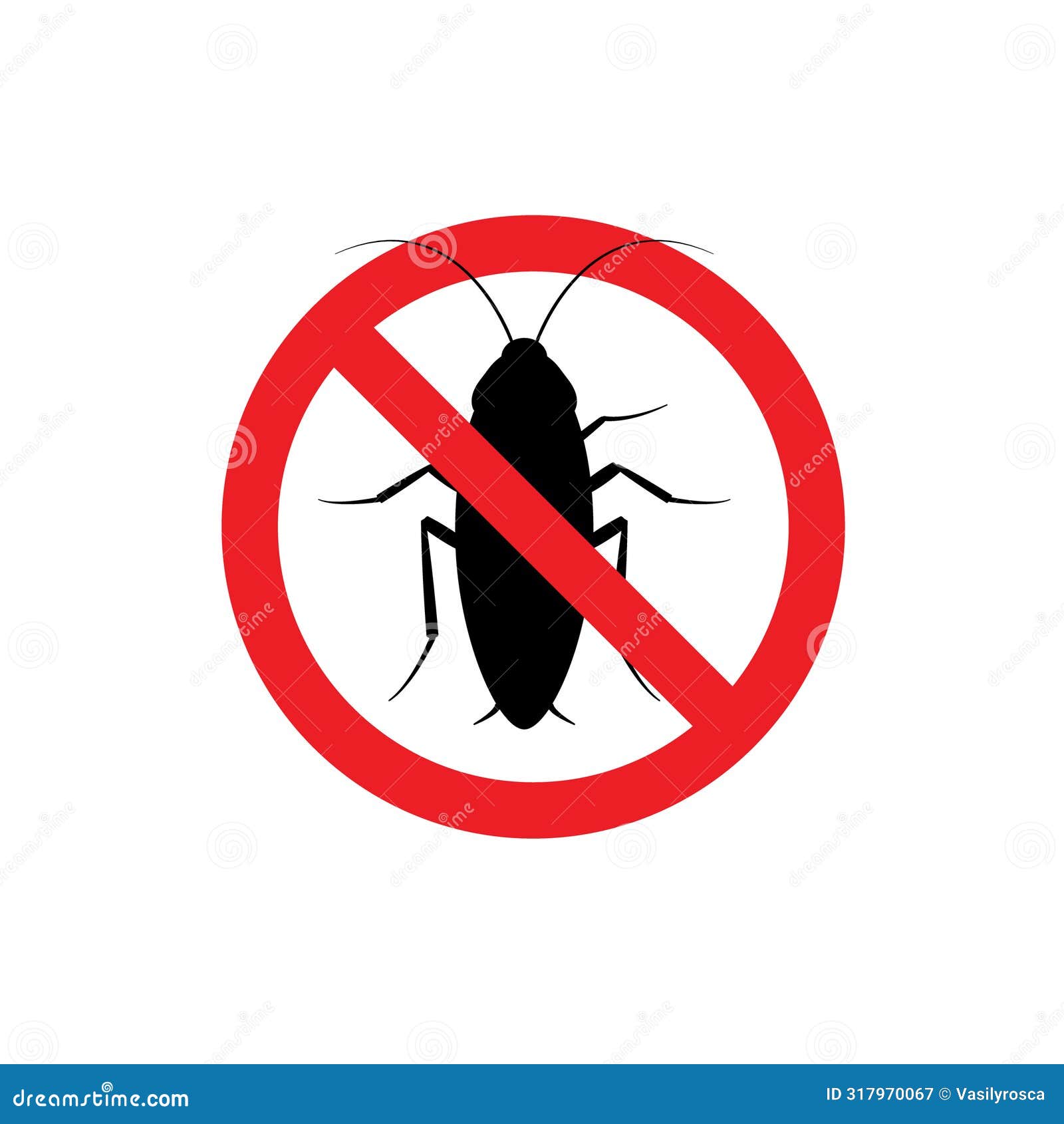 Cockroach Anti Bug Insect Vector Sign. Fumigation Cockroach Control ...