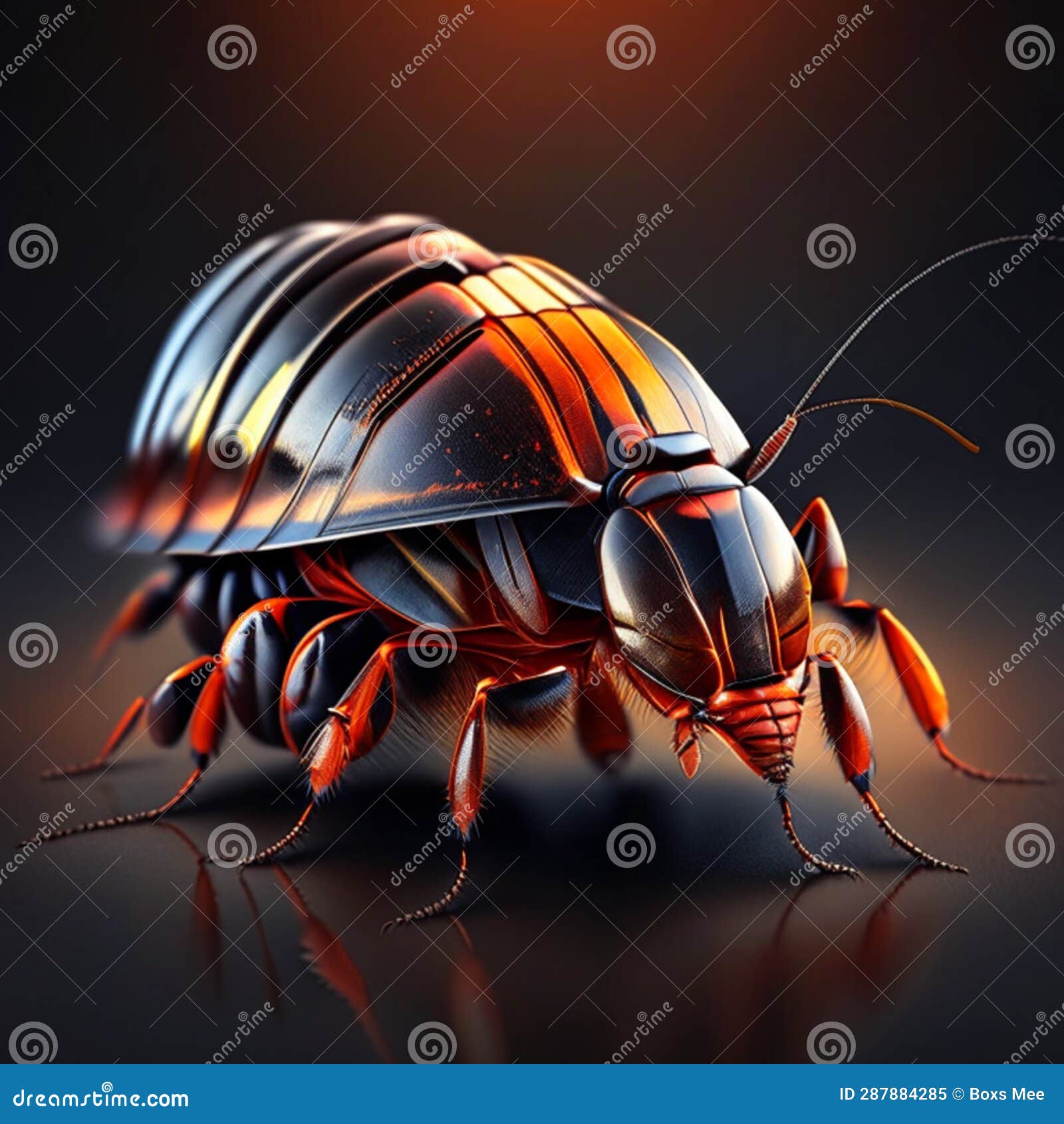 Cockroach on a Black Background. 3d Rendering, 3d Illustration Stock ...