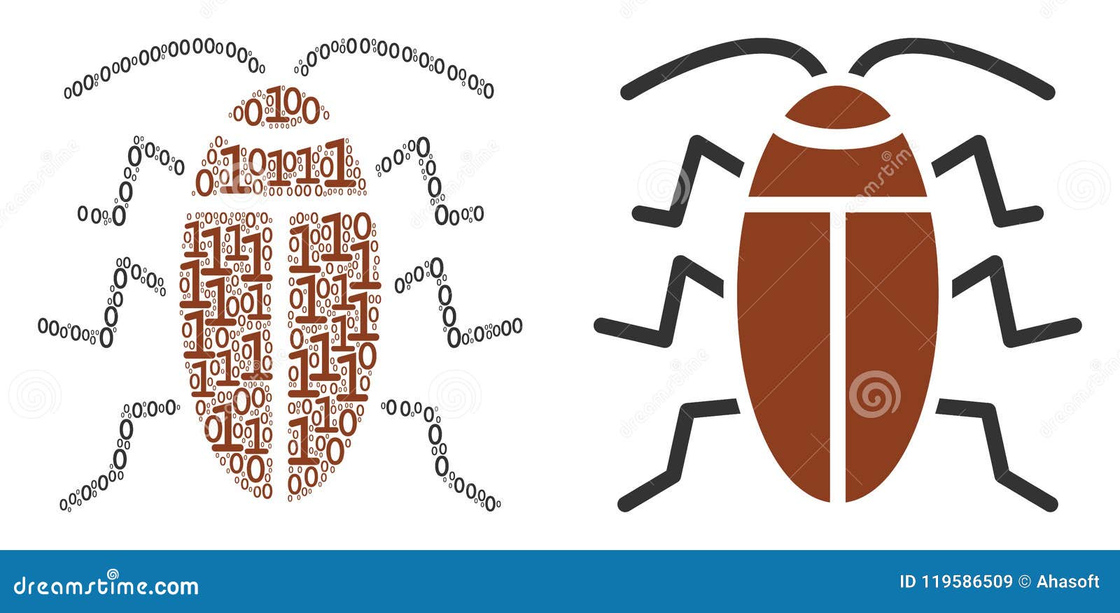 Cockroach Mosaic of Binary Digits Stock Vector - Illustration of ...