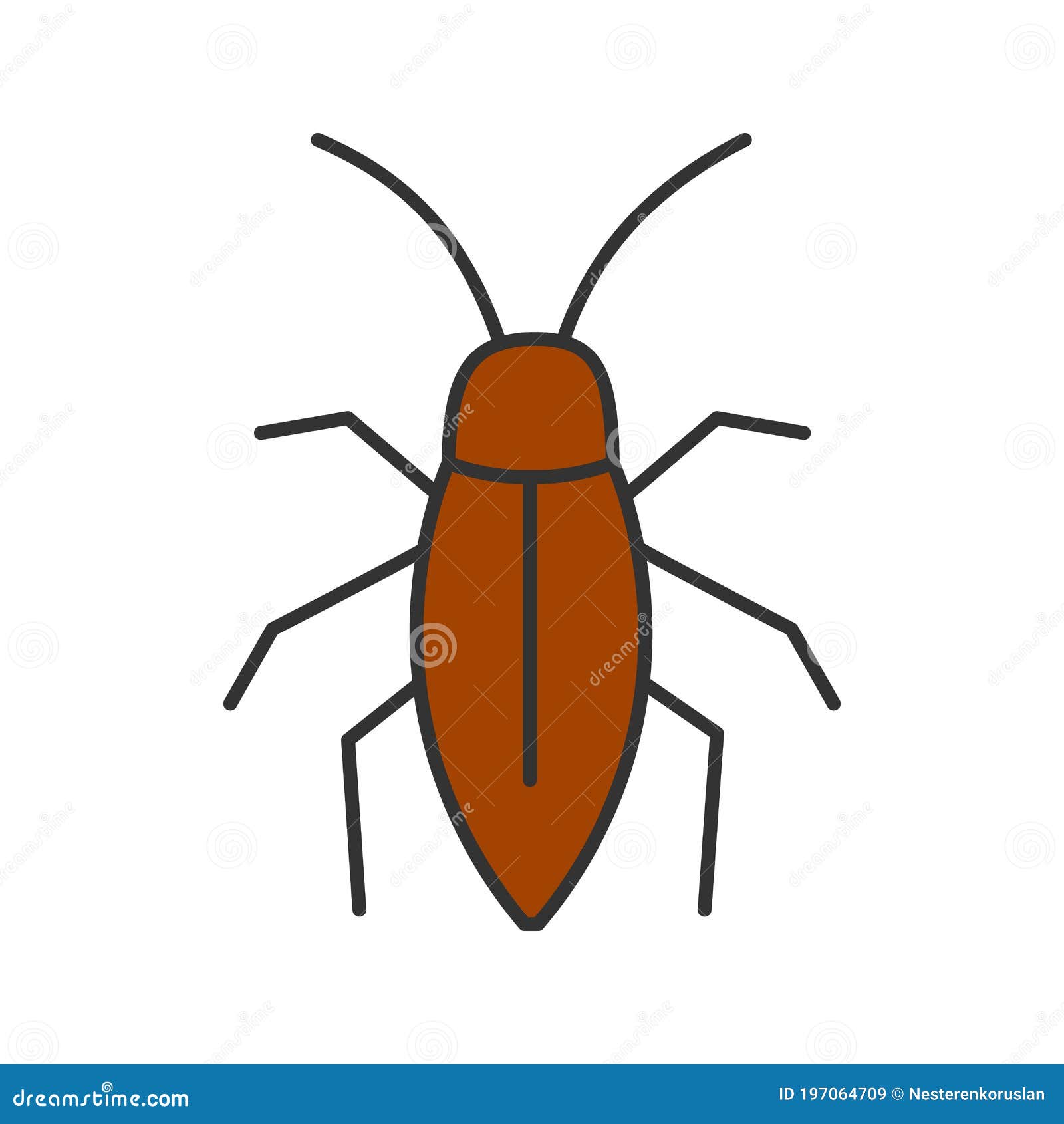 Cockroach color icon stock vector. Illustration of nature - 197064709