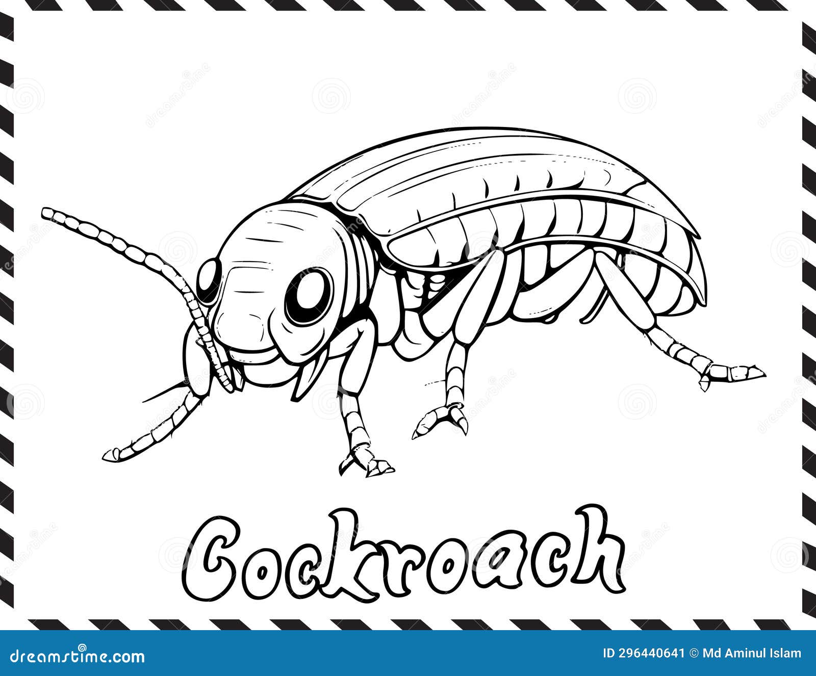 Cockroach Coloring Page For Kids Vector Illustration | CartoonDealer ...