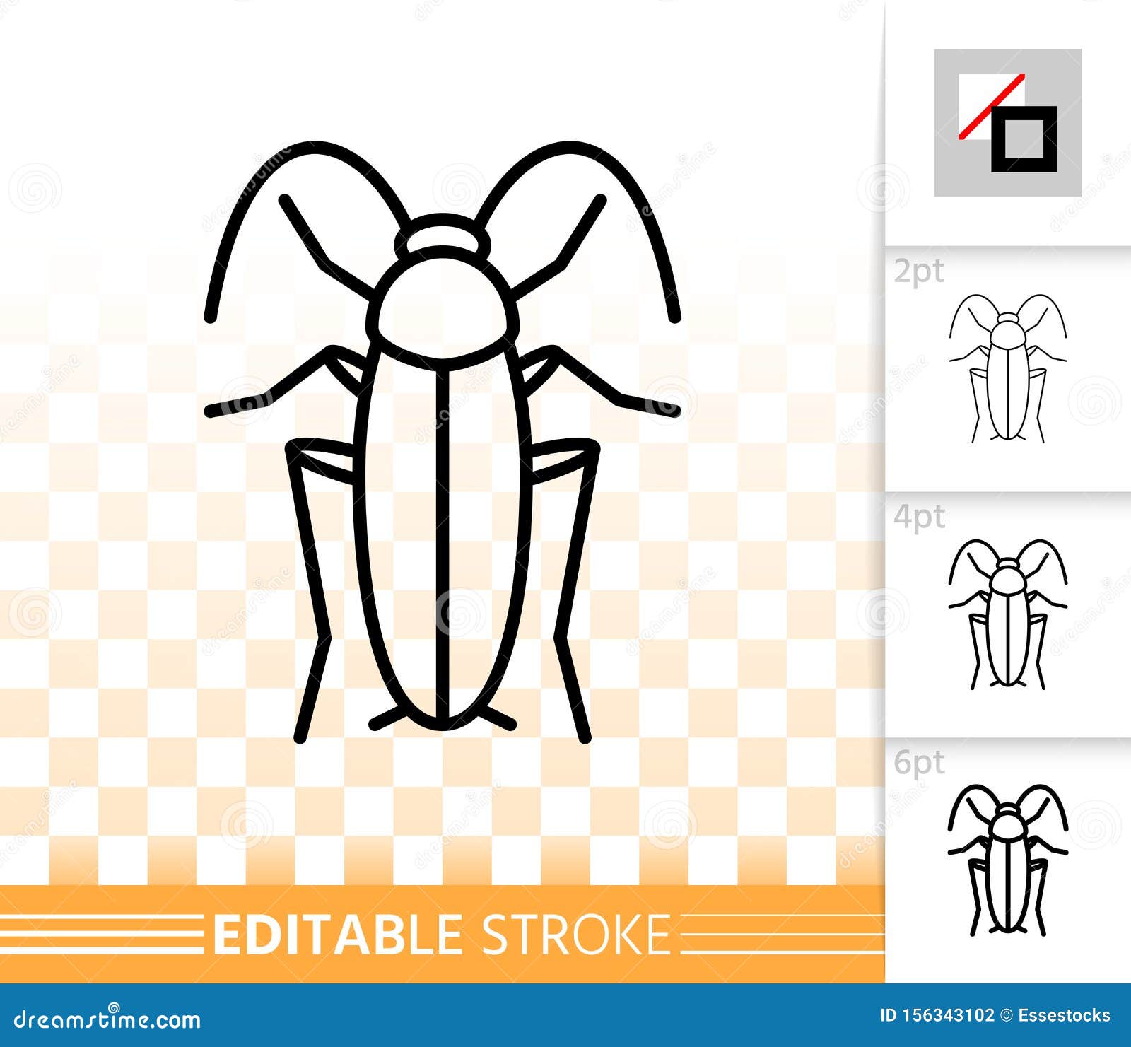 Cockroach Anatomy- Line Art With Labels On White Cartoon Vector ...
